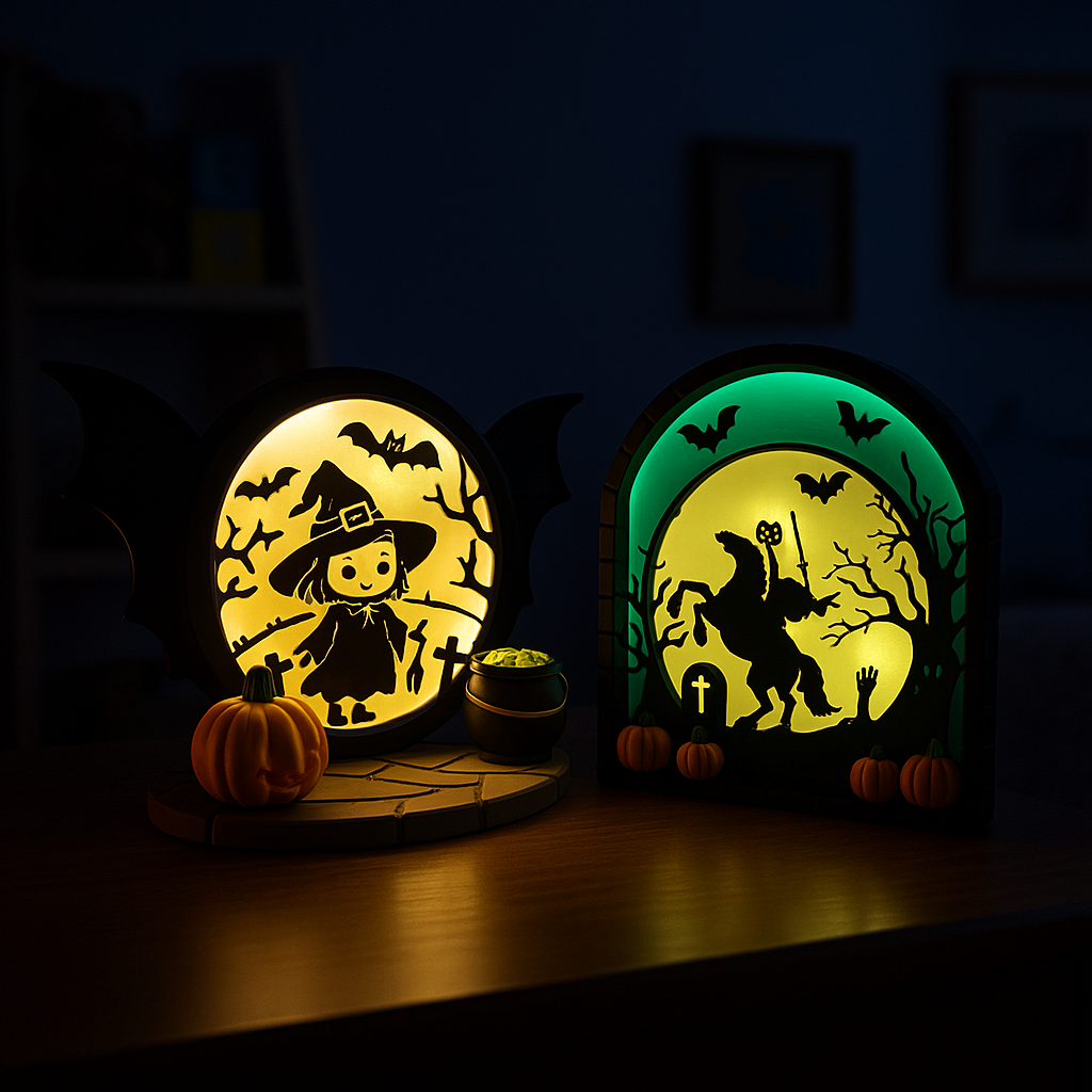 Spooky Glow Light Boxes – Light up Halloween Décor – Gnarly Novelties